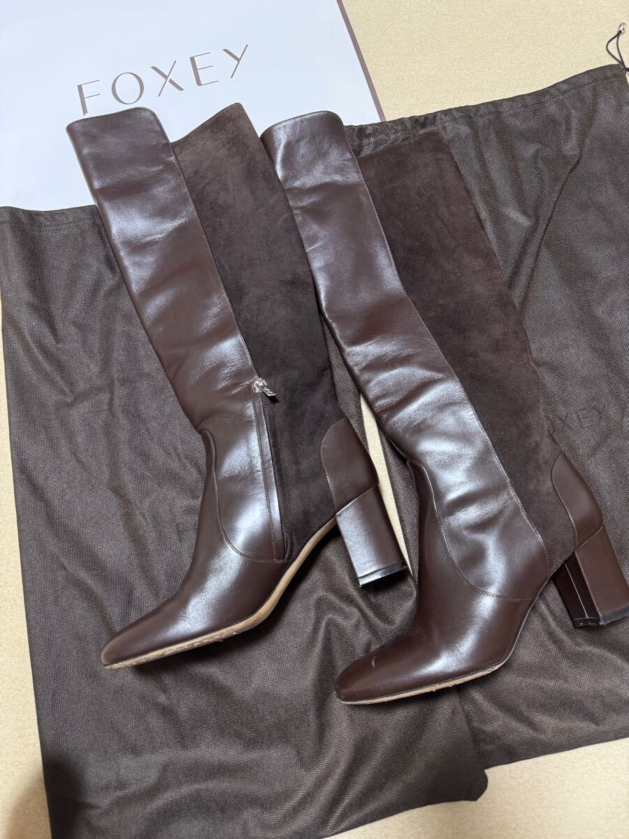 Yahoo!オークション - 12 FOXEY フォクシー ロングブーツ 本革