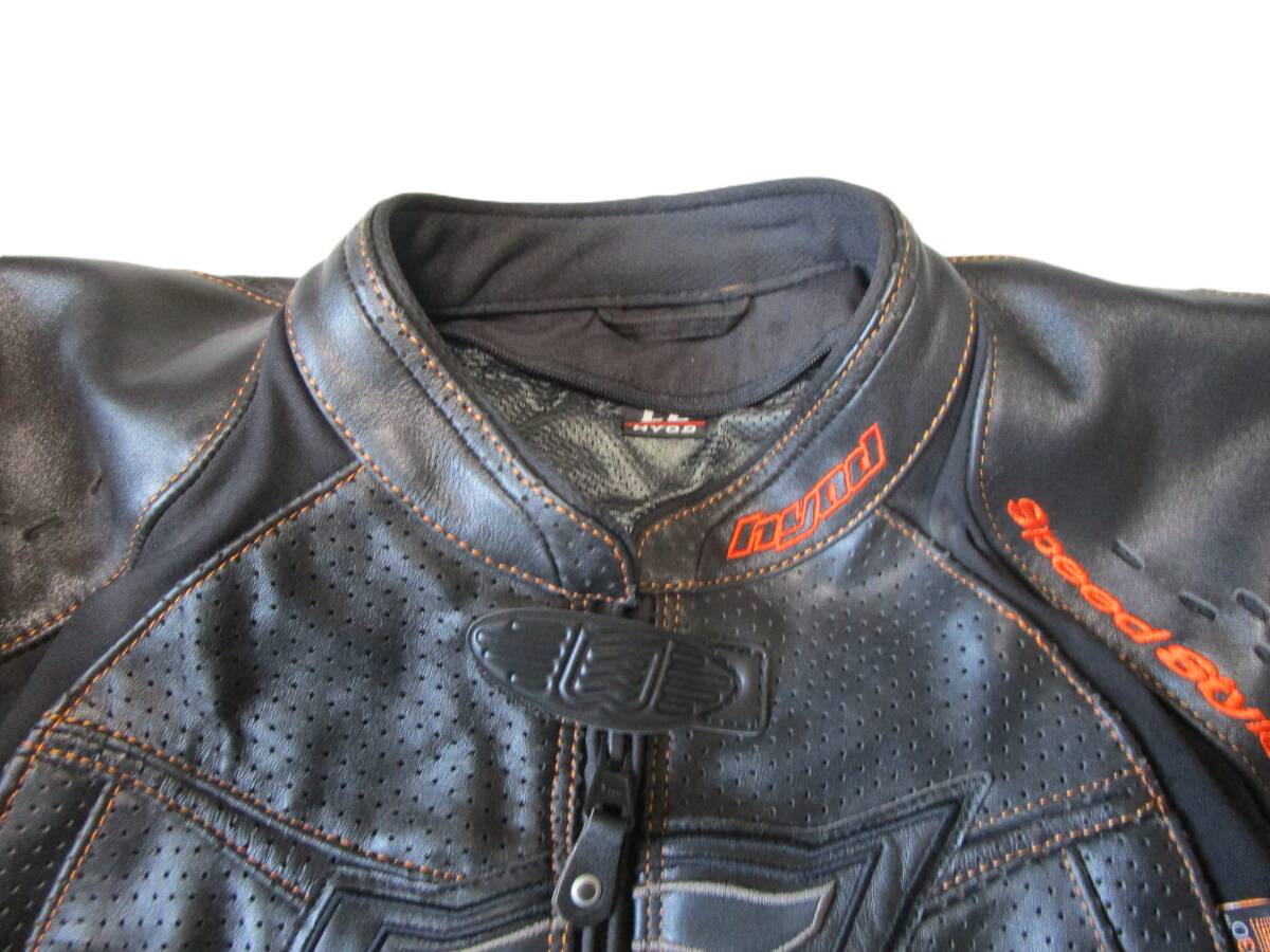 HYOD ヒョウドウ NEO - MINERVA D30 ST - X LEATHER JAC ネオミネルヴァ レザー ジャケット バイクウェア パンチング 加工 LLサイズ(XLサイズ以上 ...