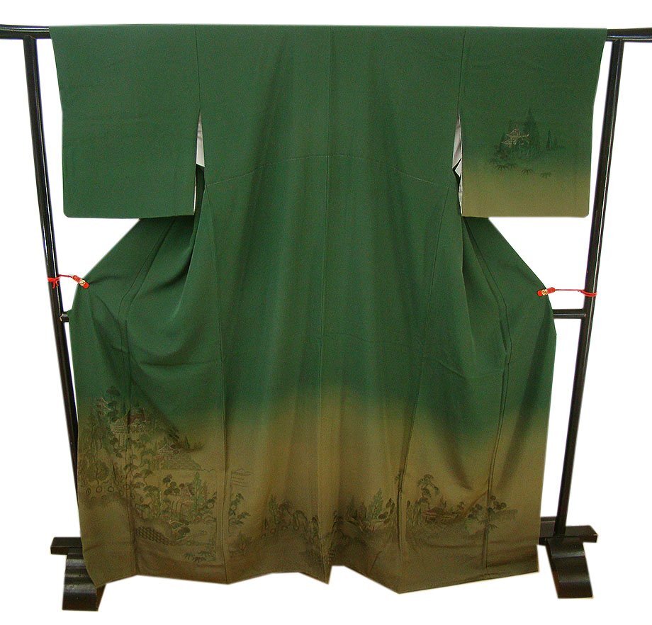 Yahoo!オークション - 時代屋 裄67.1cm L寸 極上 縮緬地 総刺繍 附...