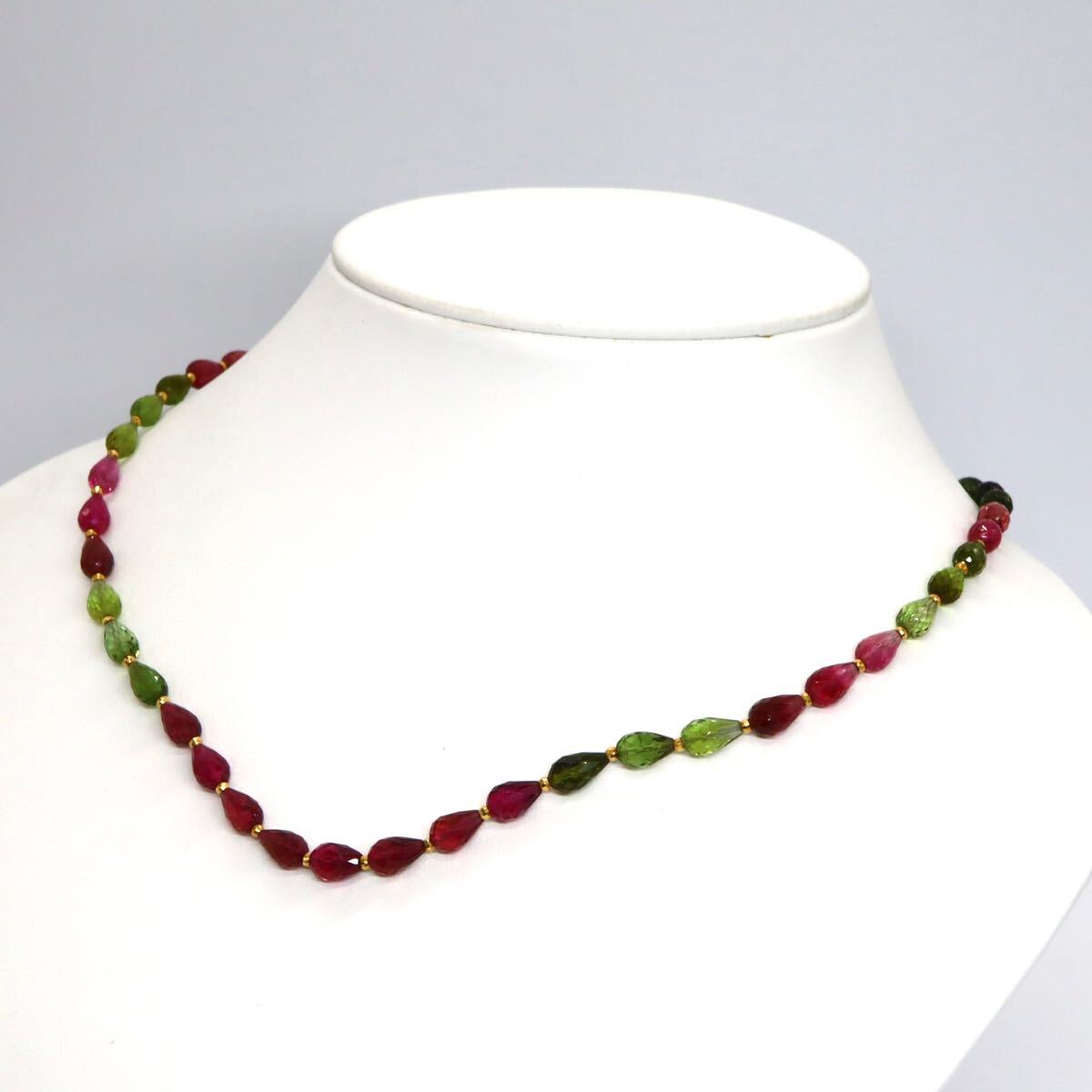 Yahoo!オークション - 1円〜 K18 天然トルマリンネックレス N 約16.9g ...