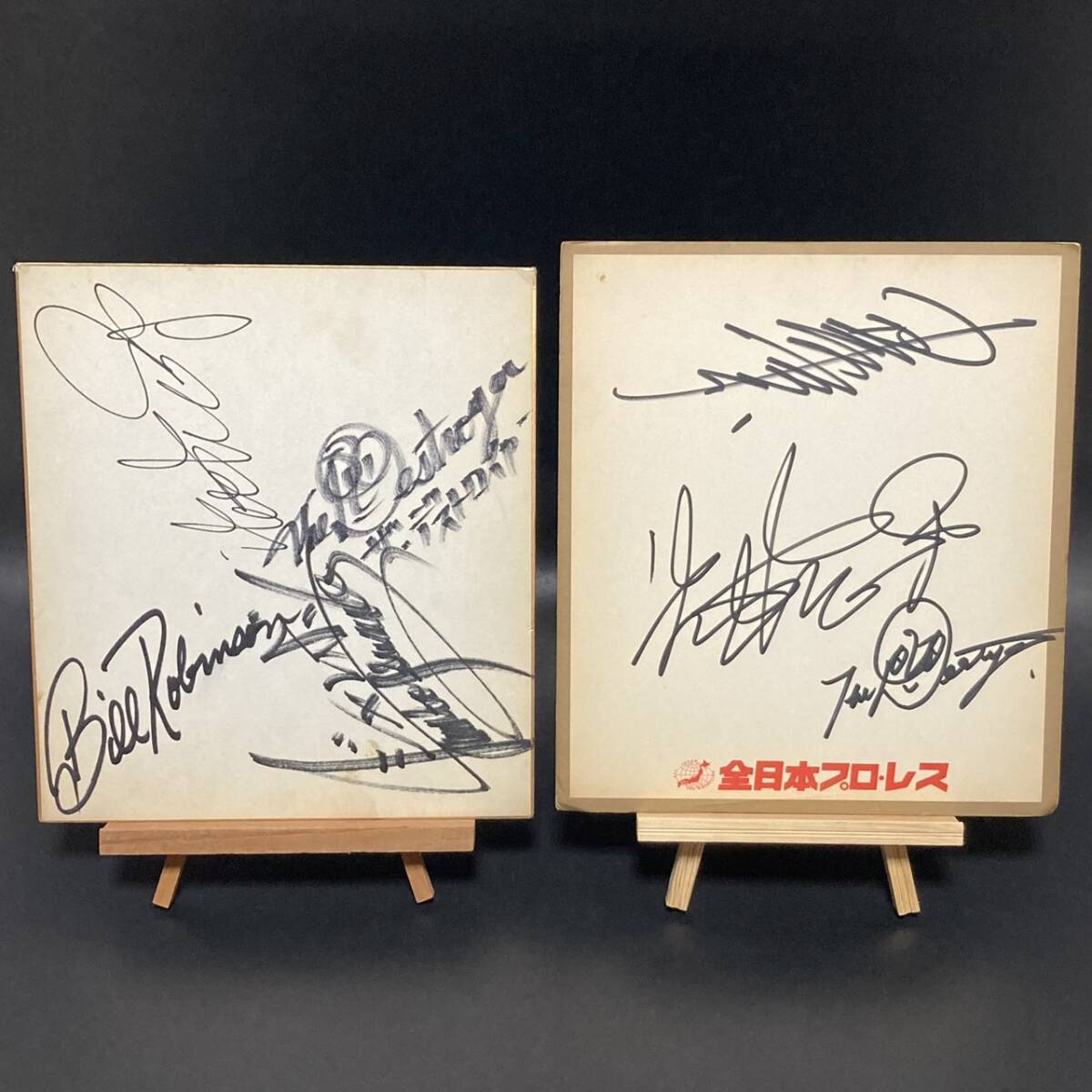 8当時物プロレス直筆サイン色紙オフィシャル馬場デストロイヤー鶴田ビルロビンソンALL JAPANジャンボ全日本PWF昭和UN NWA まとめ巨人(サイン)｜売買されたオークション情報 ...