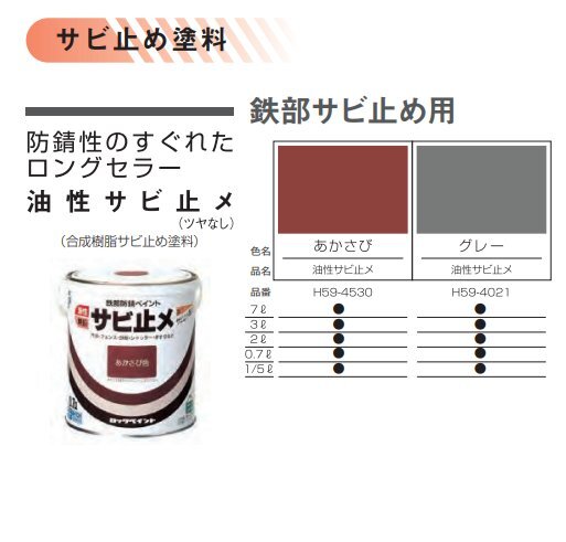 Yahoo!オークション - ロックペイント 油性サビ止メ 2L あかさび（H59...