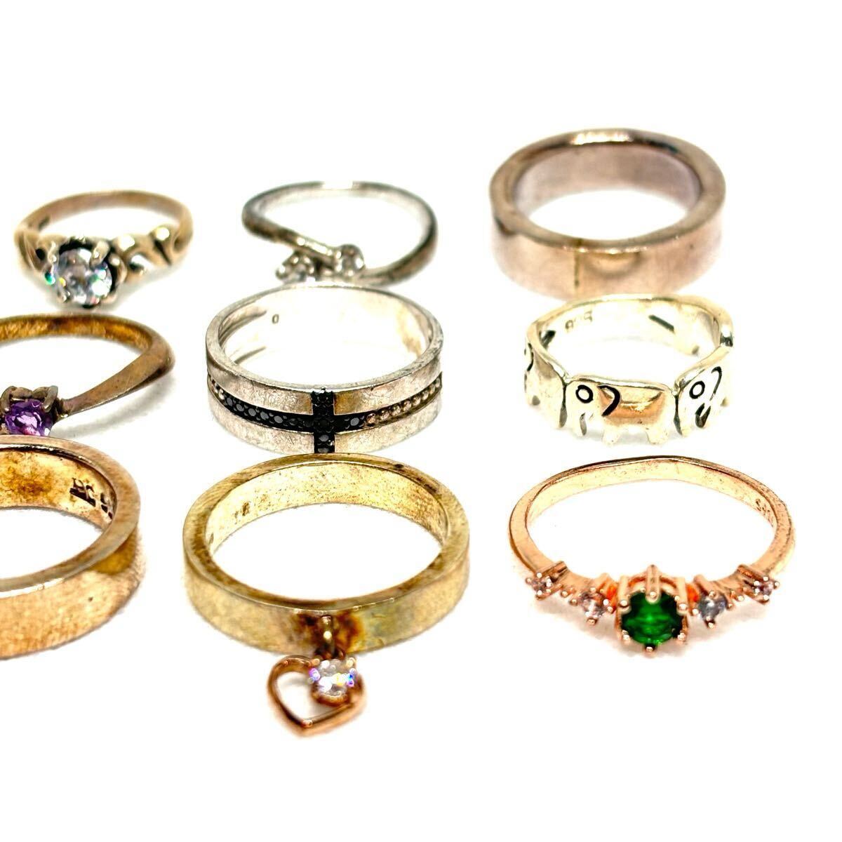 Yahoo!オークション - 全て シルバー925 K10 プラチナ 刻印 石付 指輪 ...