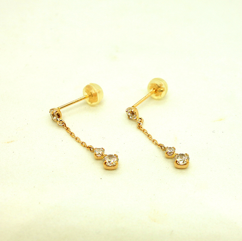 Yahoo!オークション - 【4℃】K10PG キュービックジルコニア ファッショ...