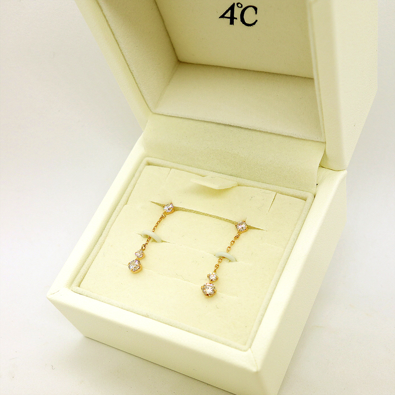 Yahoo!オークション - 【4℃】K10PG キュービックジルコニア ファッショ...