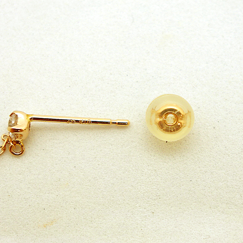 Yahoo!オークション - 【4℃】K10PG キュービックジルコニア ファッショ...