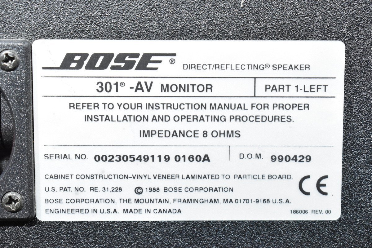 Yahoo!オークション - BOSE ボーズ スピーカー ペア 301-AV