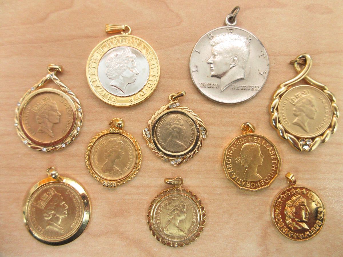 Yahoo!オークション - 【B89】コイントップ エリザベス など ペンダン...