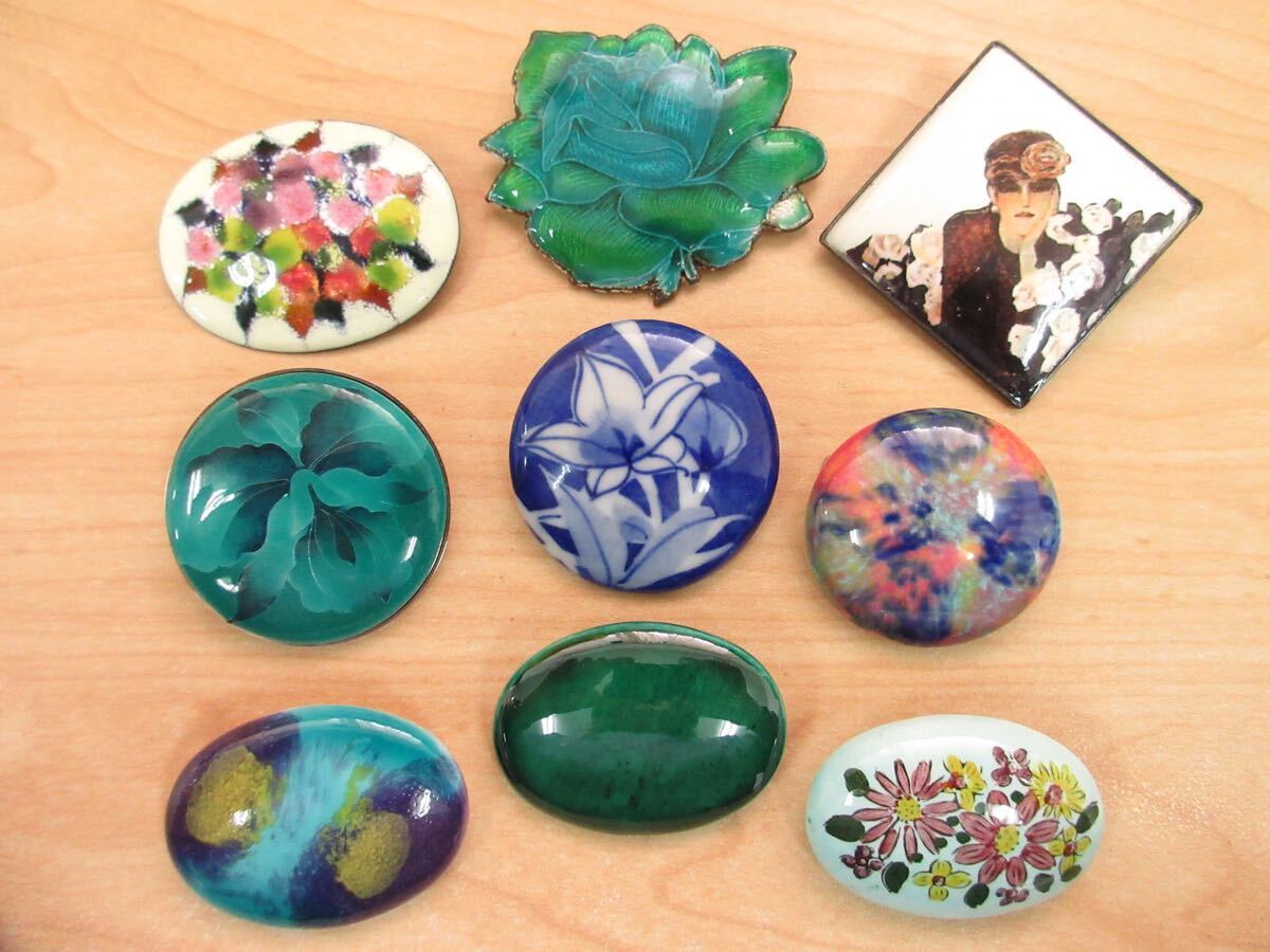 Yahoo!オークション - 【A50】焼き物系 ブローチ 七宝焼 九谷焼 九谷焼...