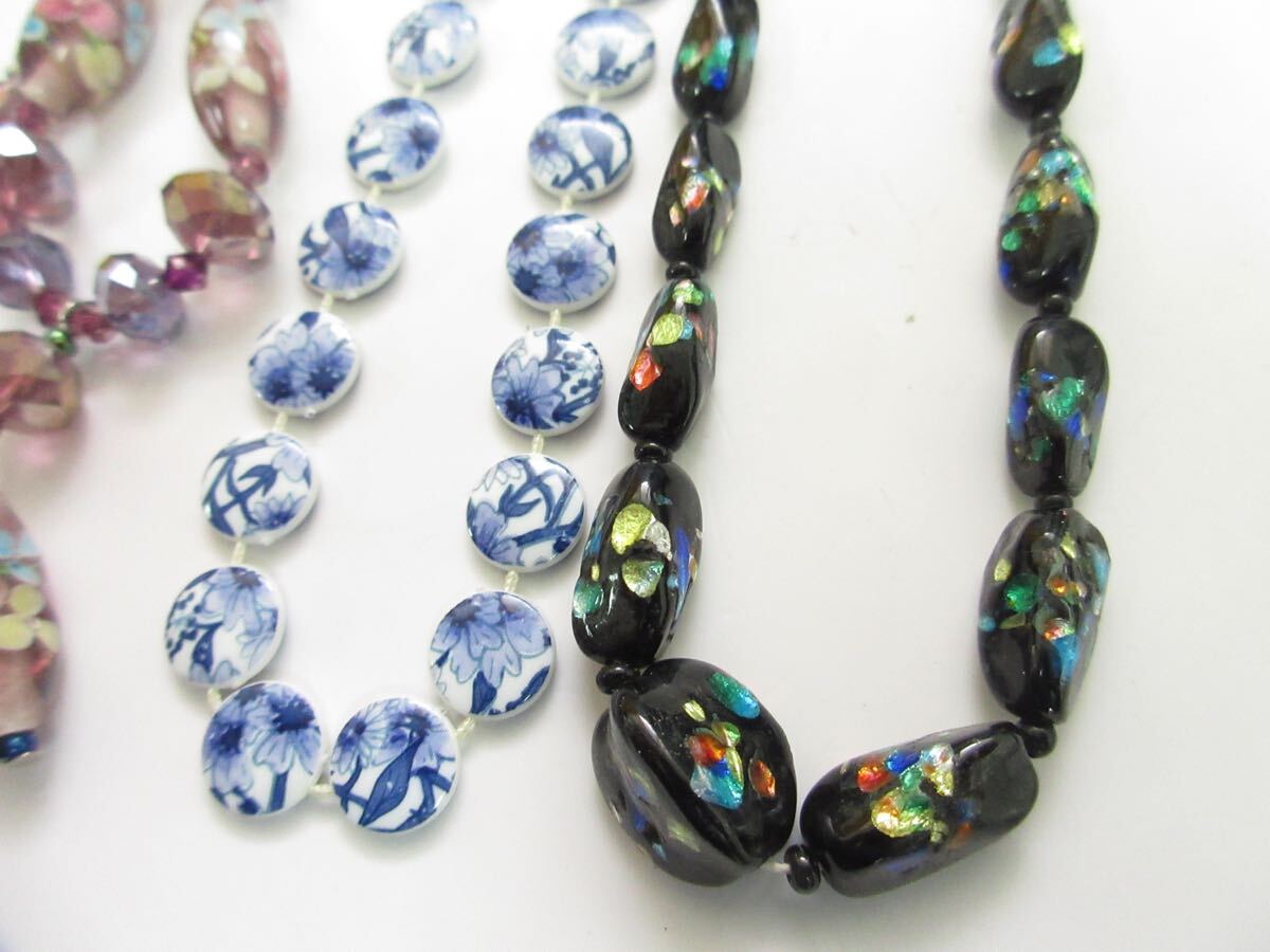 Yahoo!オークション - 【D47】ガラス 焼き物 ネックレス ブレスレット ...