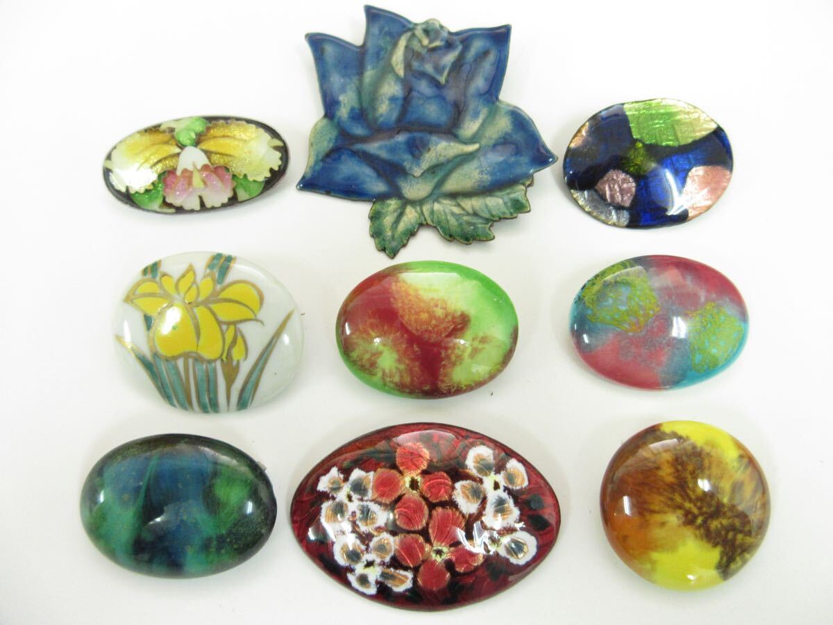 Yahoo!オークション - 【D41】焼き物系 ブローチ 七宝焼 九谷焼 九谷焼...