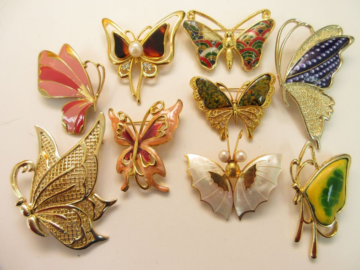 Yahoo!オークション - 【C43】ヴィンテージ ビンテージ ブローチ 蝶 蝶...