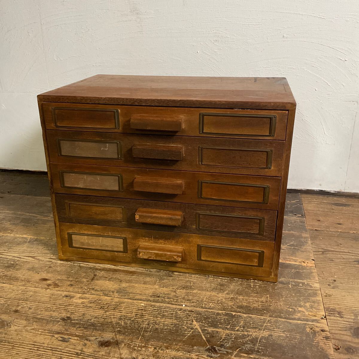 Yahoo!オークション - Q15/ アンティーク チェスト 小物入れ 木製 引き...