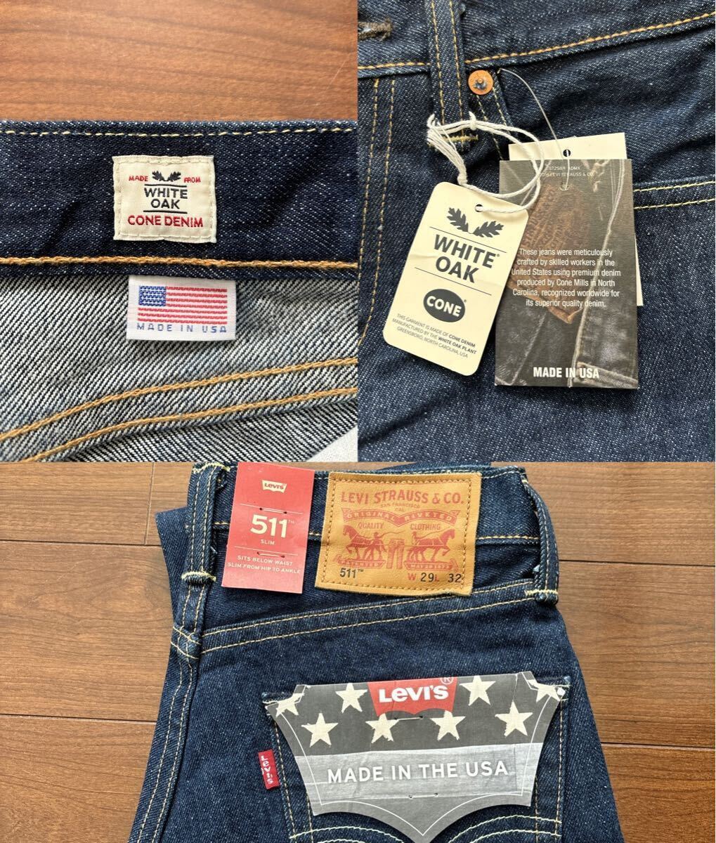 Yahoo!オークション - 新品未使用 Levi's MADE IN THE USA 511 SLIM WH...