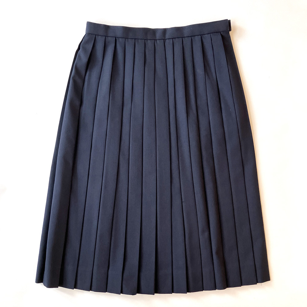 Yahoo!オークション - プリーツスカート | w63-丈62 | 紺 | 中学 高校 ...