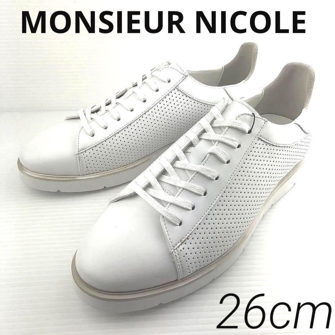 Yahoo!オークション - K194新品MONSIEUR NICOLEフェイクレザースニーカ...