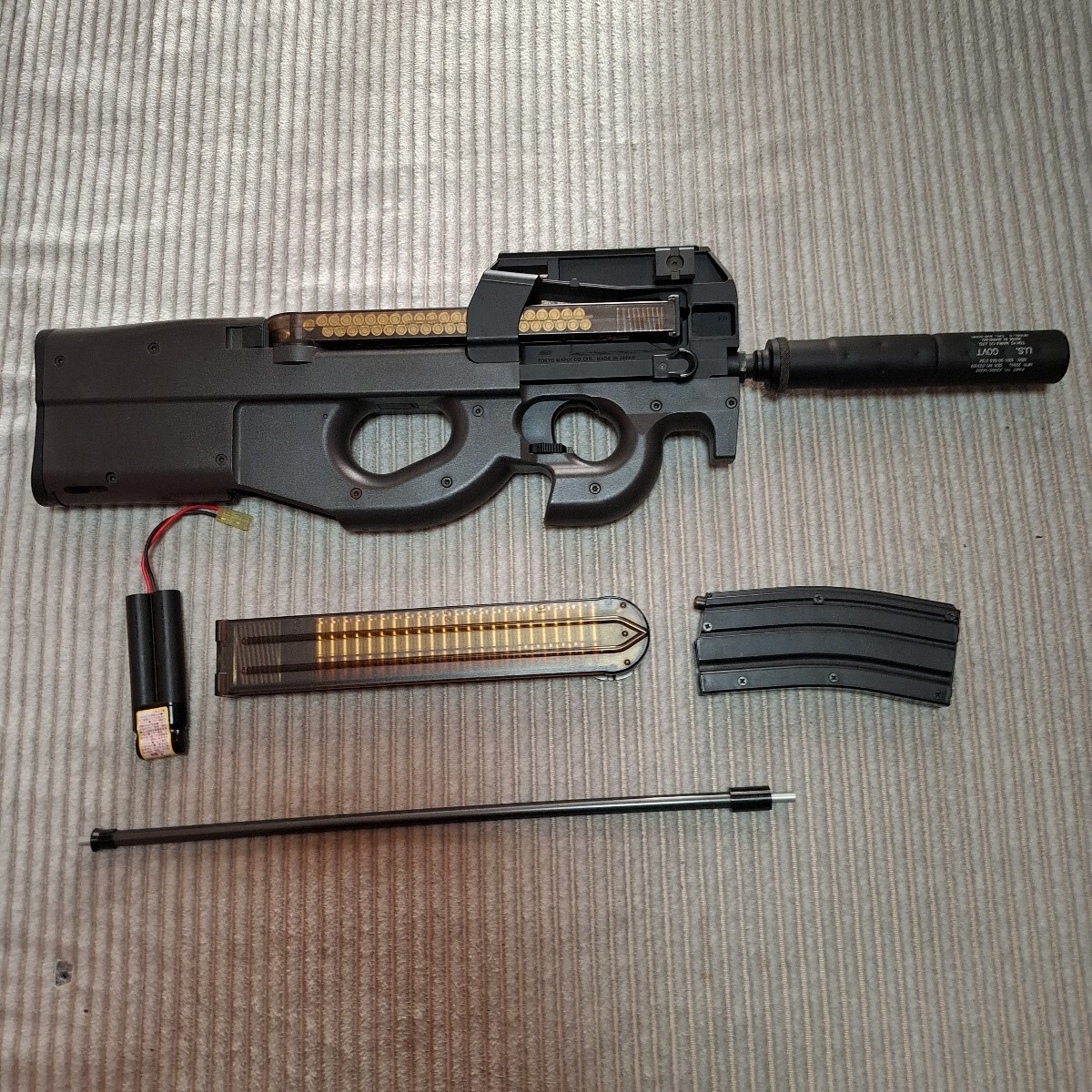 Yahoo!オークション - 東京マルイ 電動ガン P-90 P90 サイレンサー＆ス...