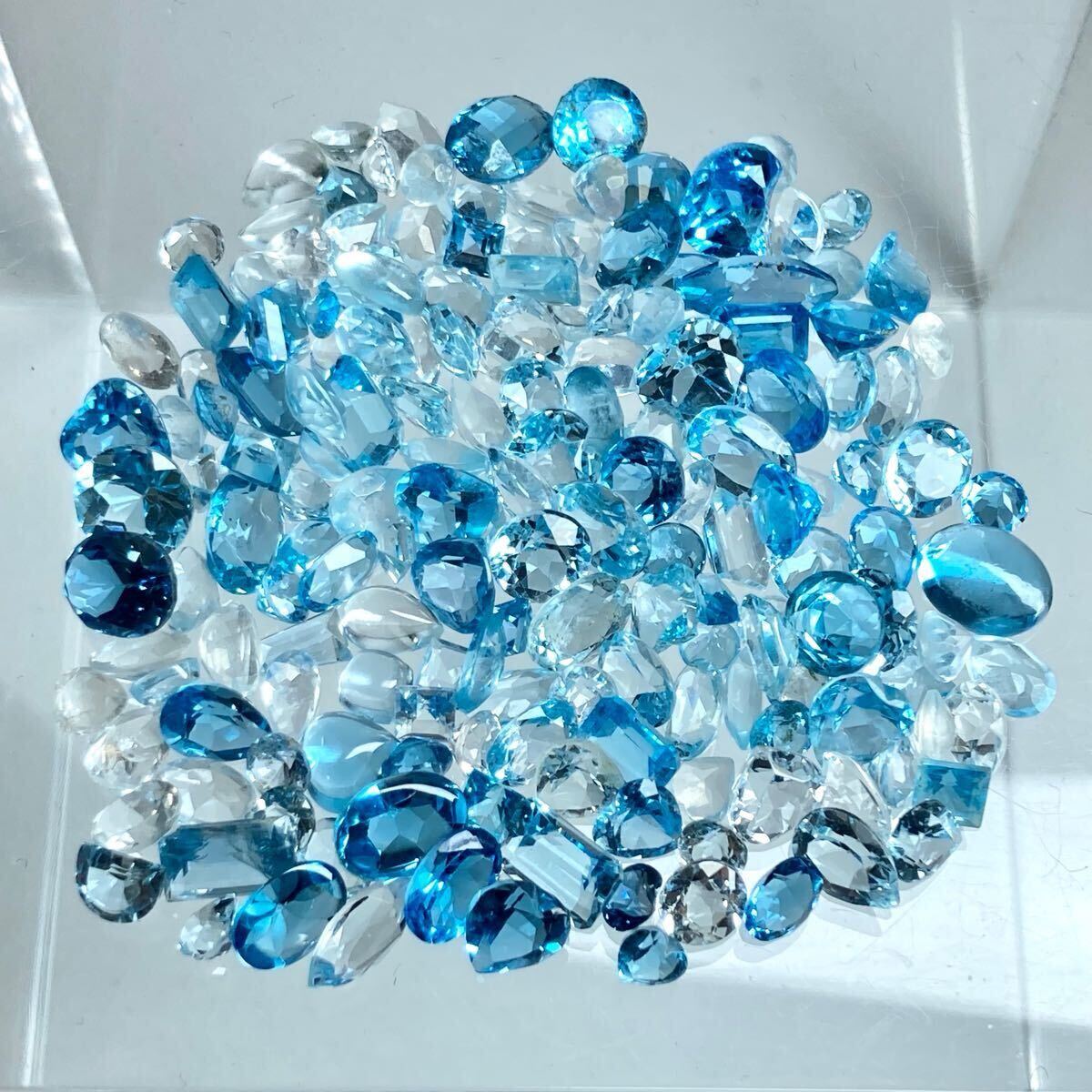 Yahoo!オークション - (天然ブルートパーズおまとめ100ct)n ルース 裸...