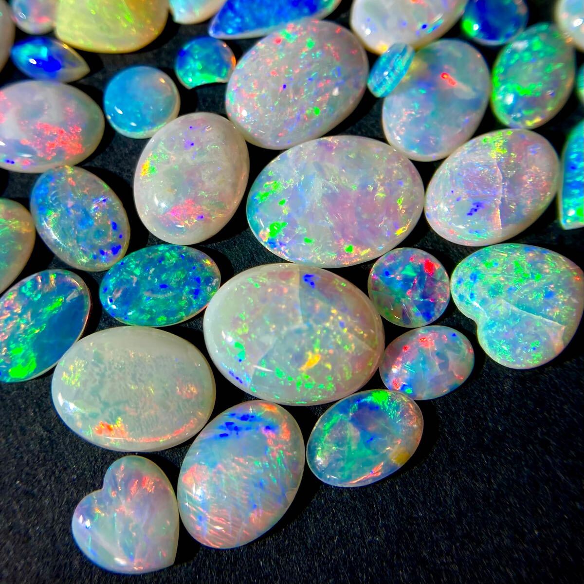 Yahoo!オークション - 遊色効果抜群 (天然オパールおまとめ25.5ct)n ル...
