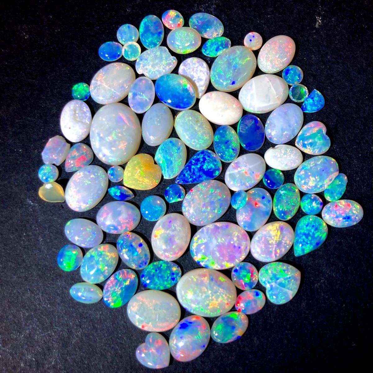 Yahoo!オークション - 遊色効果抜群 (天然オパールおまとめ25.5ct)n ル...