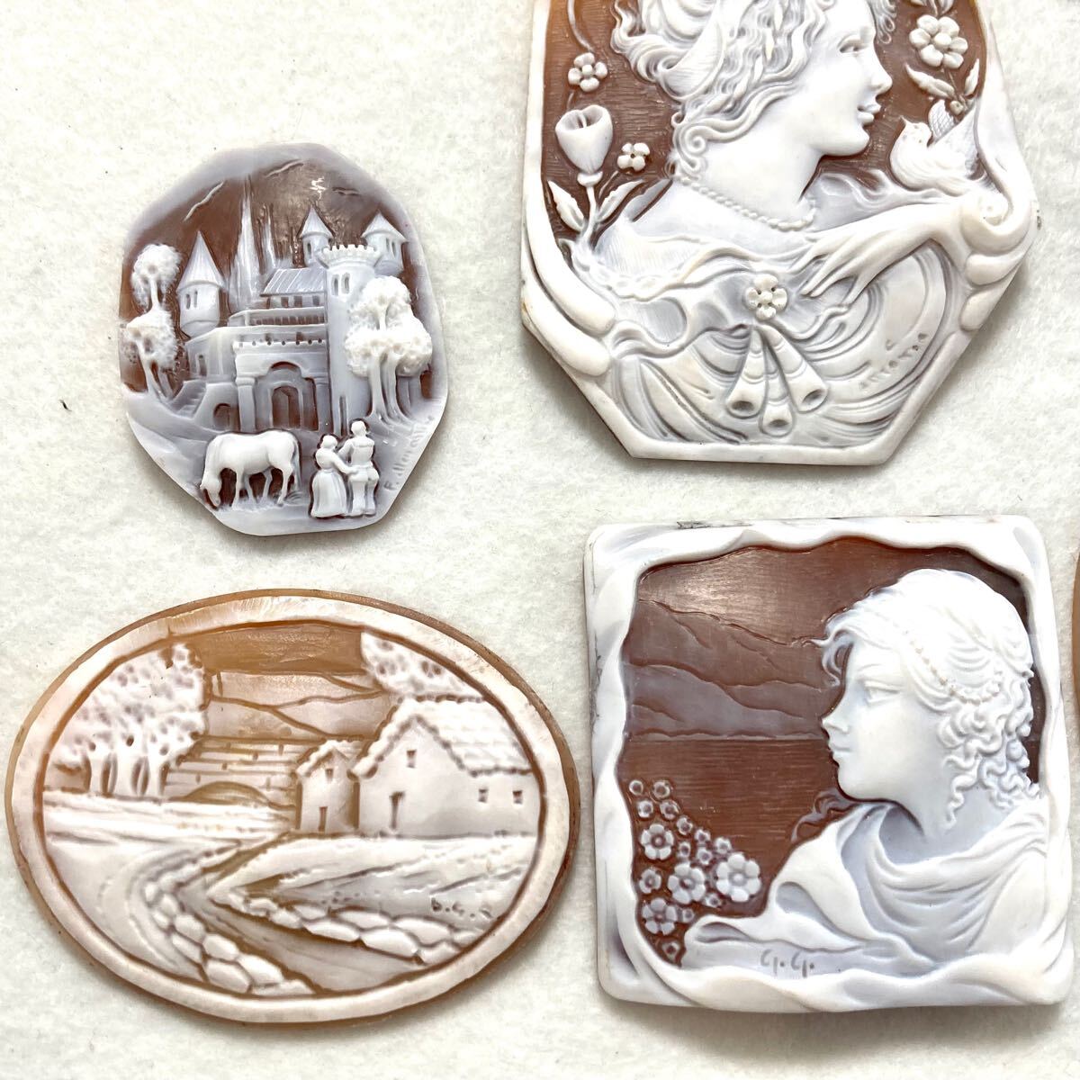 1円〜 ジェンナーロ ガロファロ入り シェルカメオおまとめ71g n 355ct 裸石 jewelry shell cameo 貴婦人 ブローチ 彫刻 w4 余19(カメオ)｜売買された ...