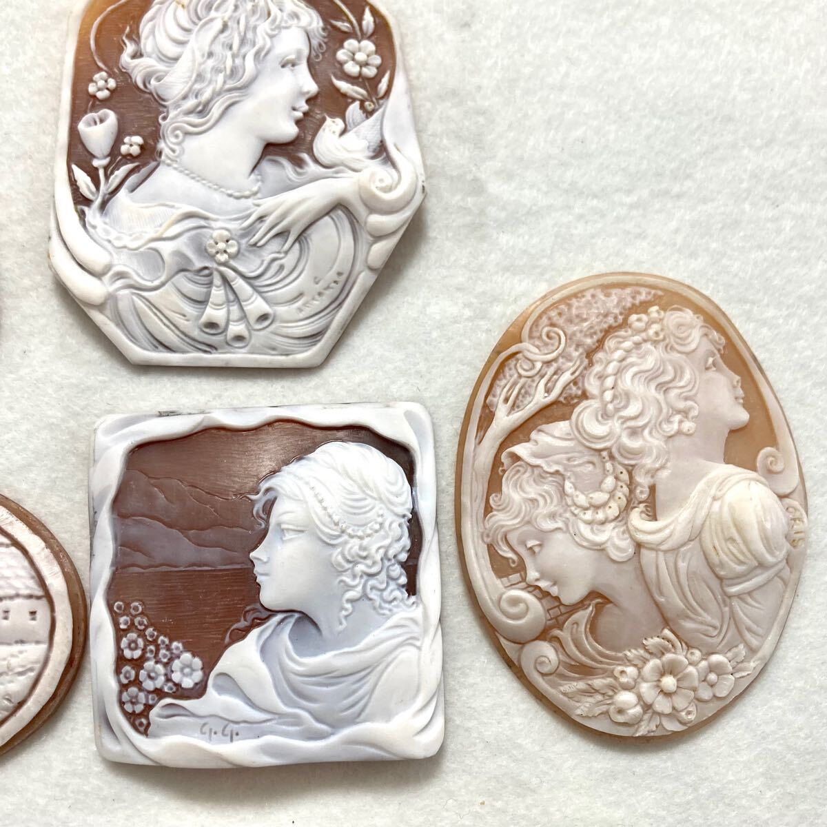 1円〜 ジェンナーロ ガロファロ入り シェルカメオおまとめ71g n 355ct 裸石 jewelry shell cameo 貴婦人 ブローチ 彫刻 w4 余19(カメオ)｜売買された ...