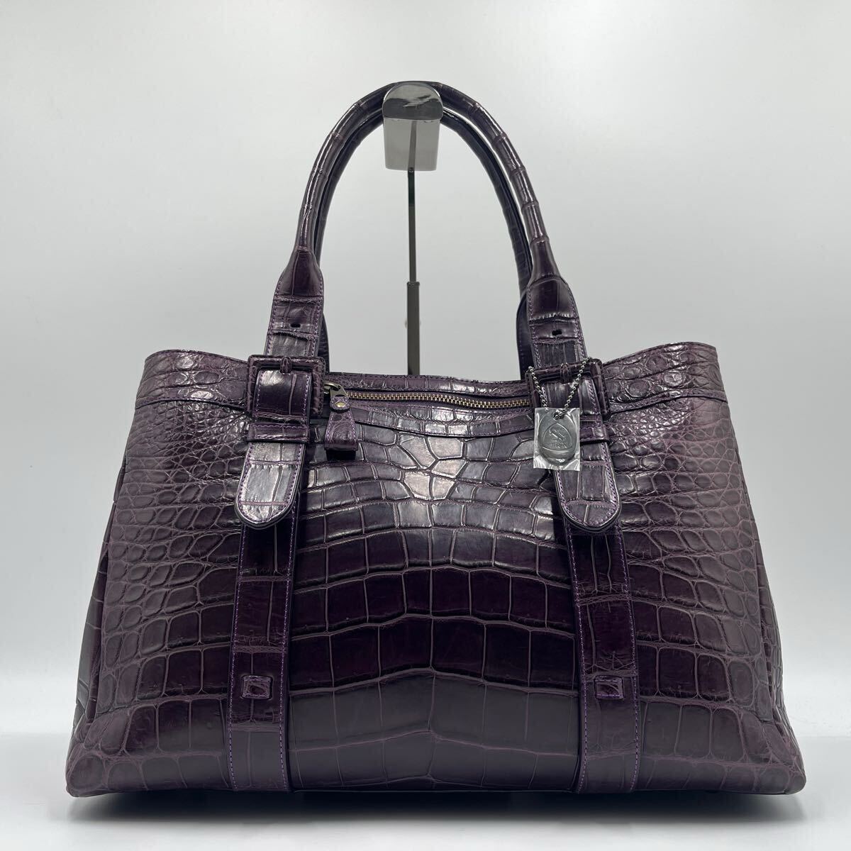 Yahoo!オークション - 定価42万 極美品 JRA認定 クロコダイル トートバ...