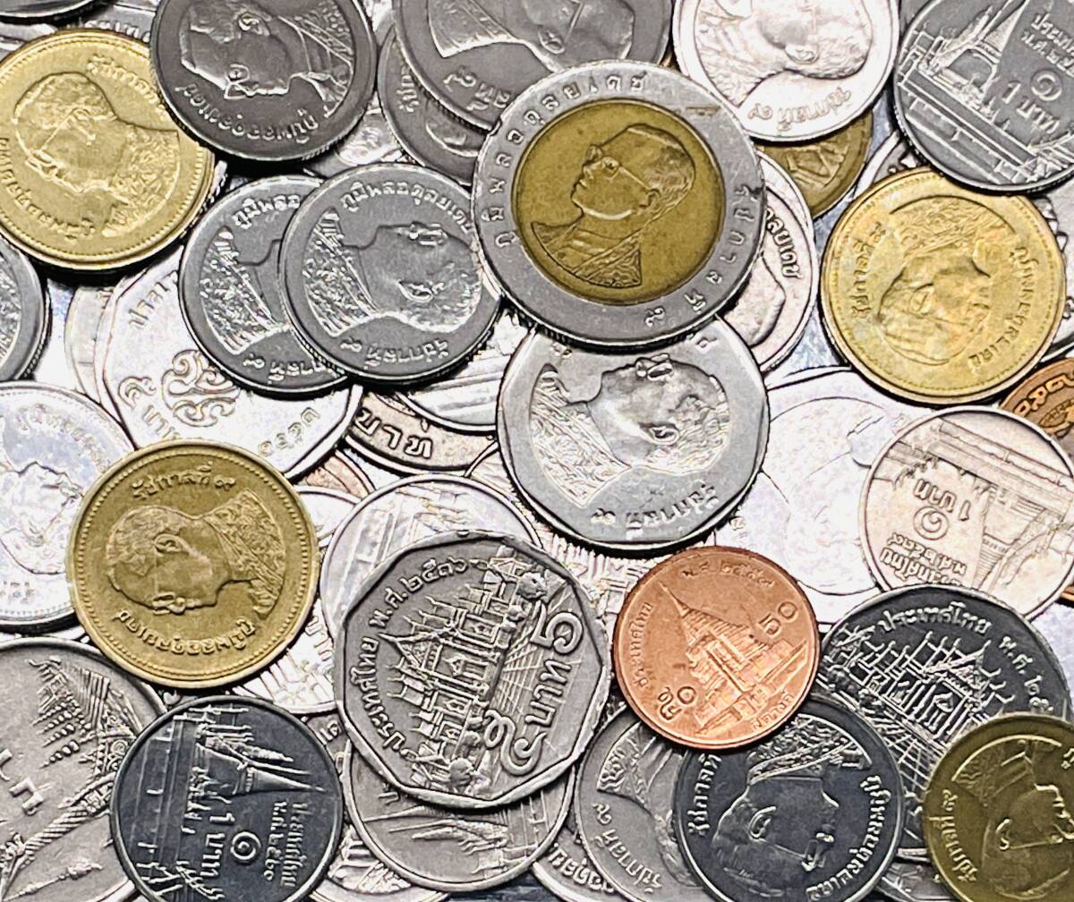 Yahoo!オークション - 1円～ 外国 古銭 まとめ 740g タイ バーツ サタ...