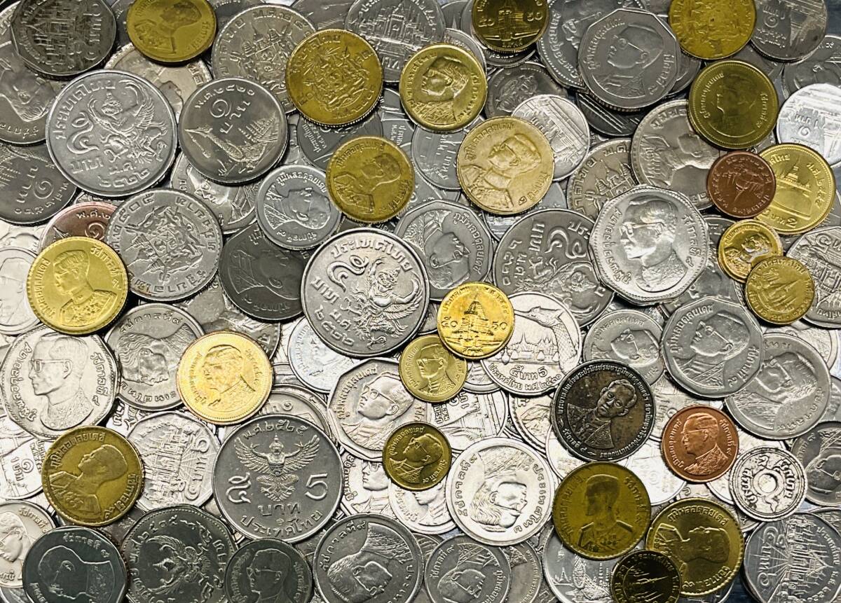 Yahoo!オークション - 1円～ 外国 古銭 まとめ 760g タイ バーツ サタ...