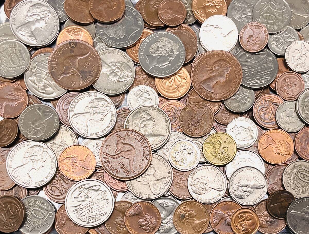 Yahoo!オークション - 1円～ 海外 古銭 まとめ オーストラリア 820g ド...