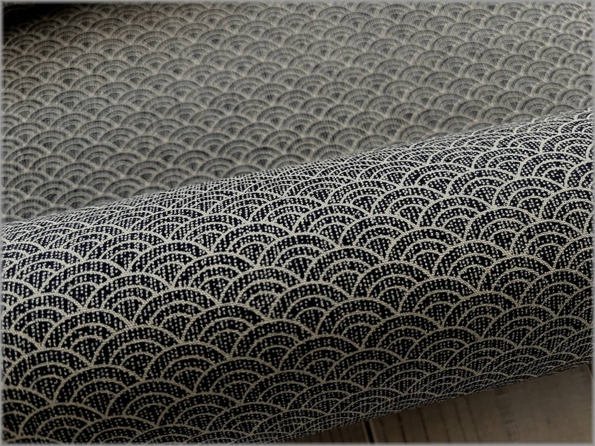 Yahoo!オークション - mets 6.3m 青海波 navy CBポプリン 和柄 コット...