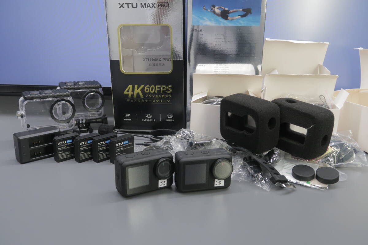 Yahoo!オークション - XTU MAX PRO4K60pアクションカメラ 2台セット バ...