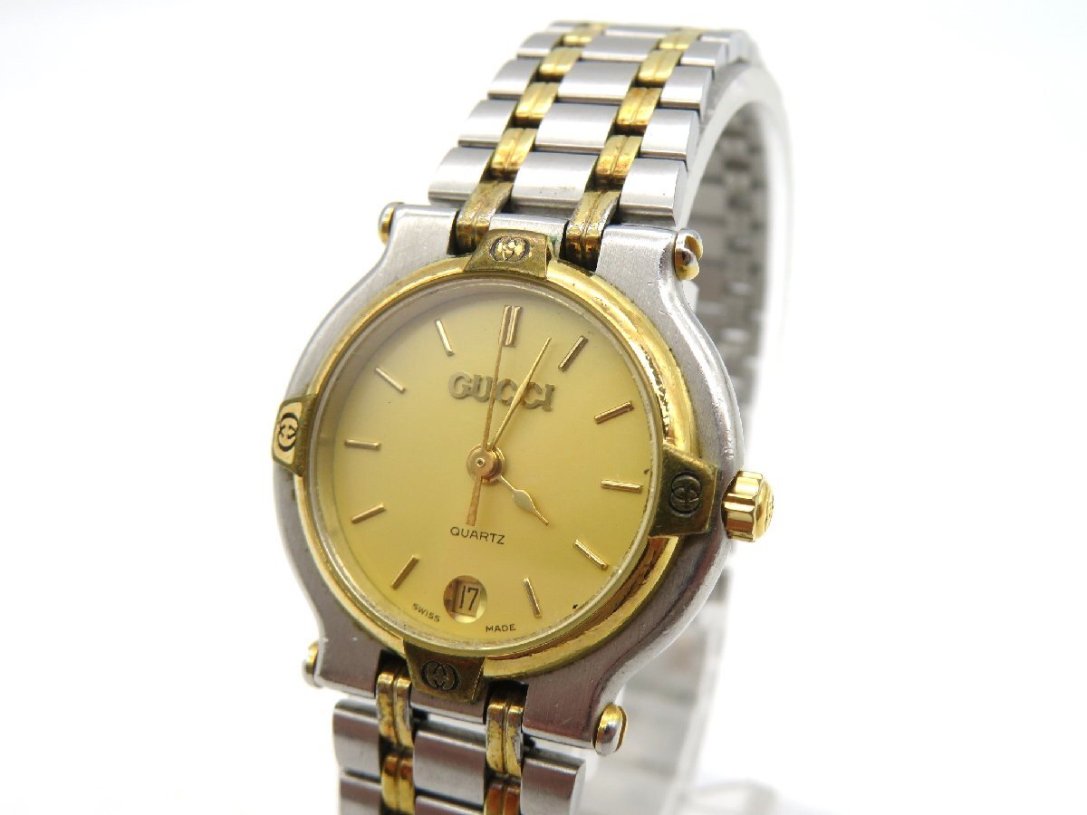 Yahoo!オークション - \1 稼働 グッチ 9000L ゴールド クオーツ レデ...
