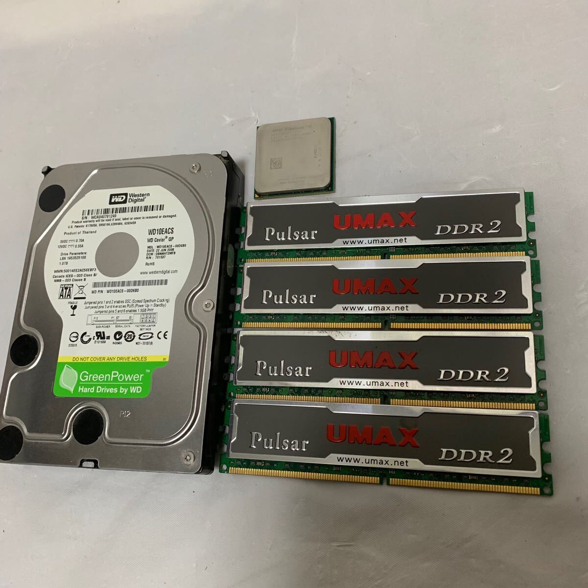 Yahoo!オークション - C847 PCパーツまとめ売り CPU 2GB×4枚 内蔵HDD ...