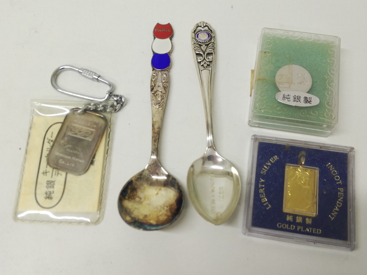 Yahoo!オークション - 11158 純銀製品 シルバー スプーン キーホルダー...