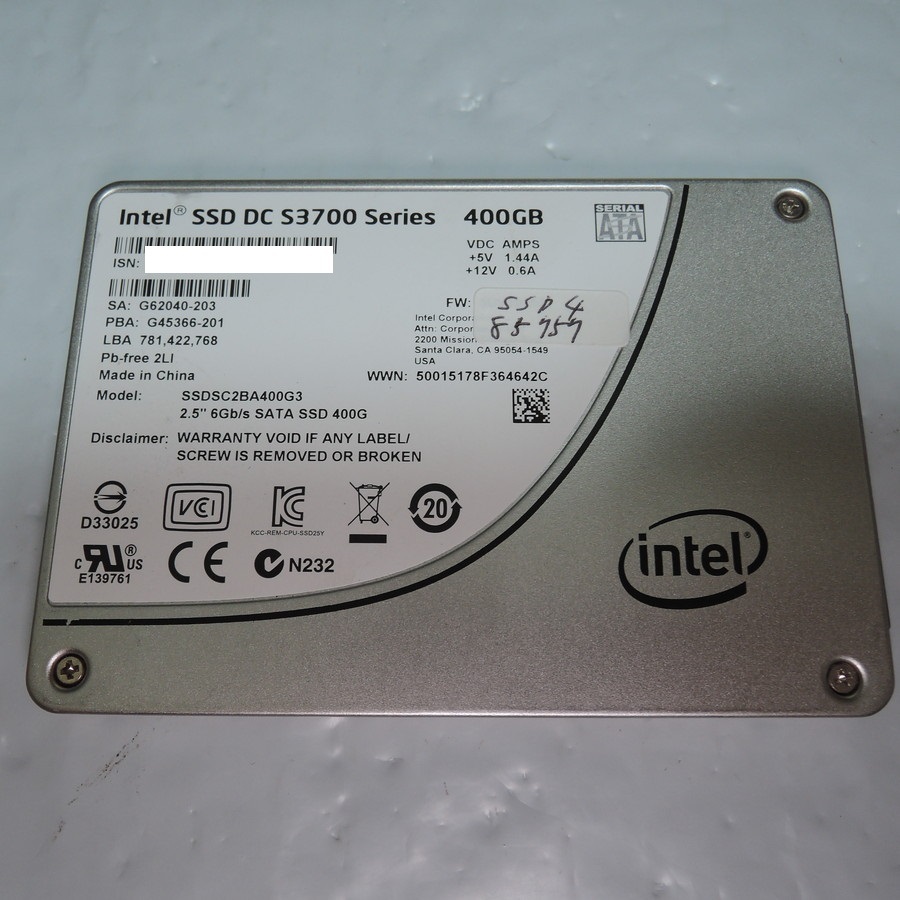 Yahoo!オークション - Intel SSD DC S3700 400GB SSDSC2BA400G301 ＃SS...