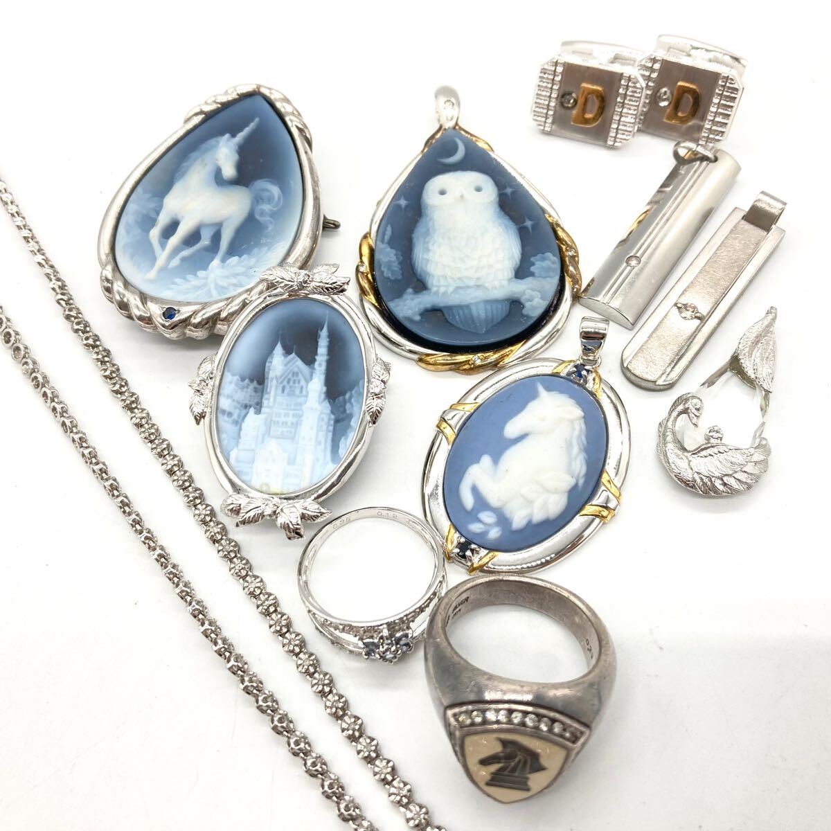 Yahoo!オークション - ダイヤ/サファイア付き アクセサリーおまとめ n ...