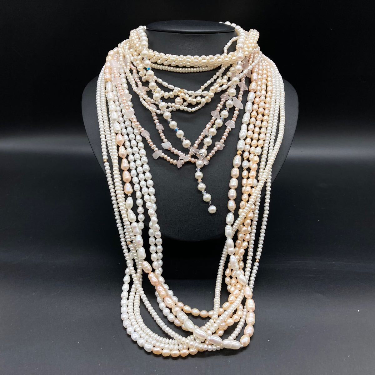 Yahoo!オークション - 1円スタート K18入り/ローズクォーツ付き 淡水パ...