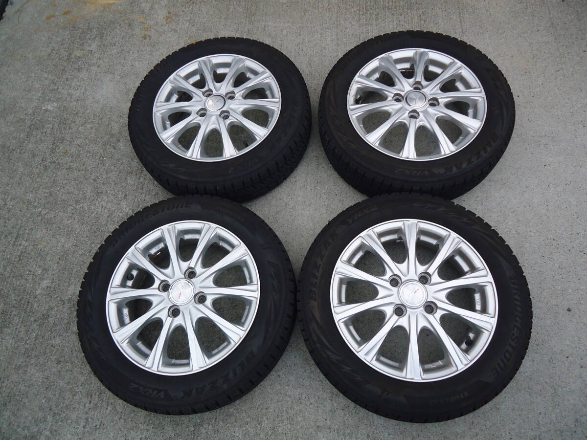 Yahoo!オークション - 155／65R14スタッドレス＆アルミ中古4...