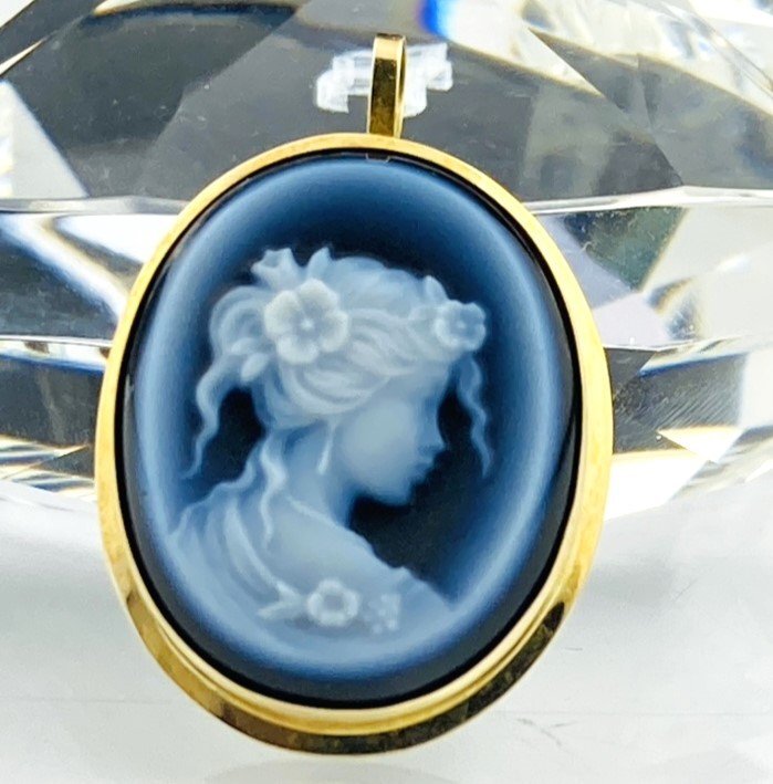 Yahoo!オークション - 【77】 K18 カメオ ブローチ ペンダントトップ ...