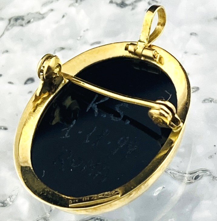 Yahoo!オークション - 【77】 K18 カメオ ブローチ ペンダントトップ ...