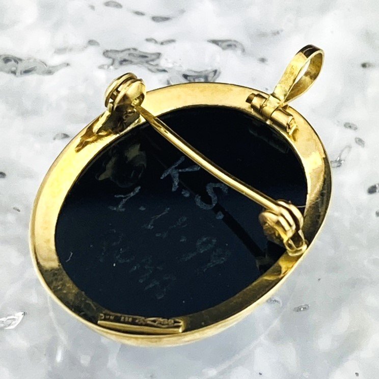 Yahoo!オークション - 【77】 K18 カメオ ブローチ ペンダントトップ ...