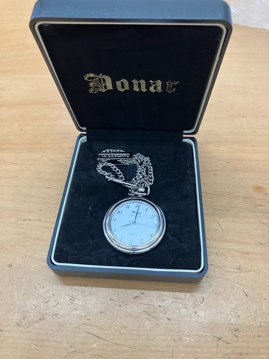 Yahoo!オークション - 【c187】未使用保管品 DONAR 懐中時計 銀時計 シ...