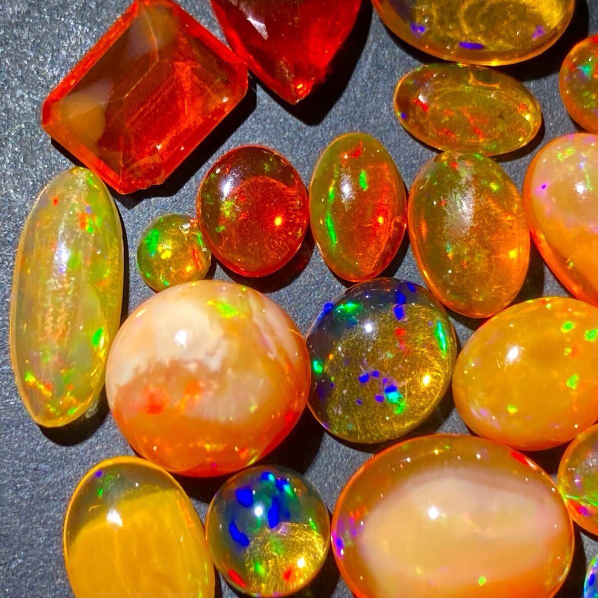 Yahoo!オークション - 遊色効果 天然ファイアオパールおまとめ31.5ct...