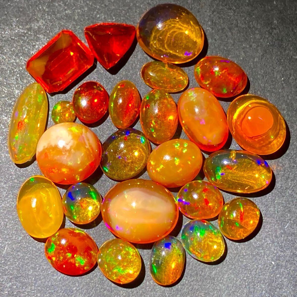 Yahoo!オークション - 遊色効果 天然ファイアオパールおまとめ31.5ct...