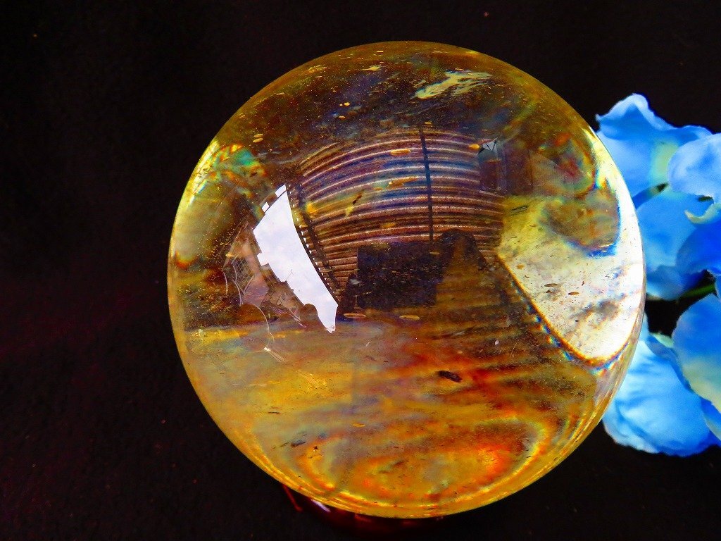 Yahoo!オークション - 絶品 超綺麗K9シトリン水晶丸玉 超巨大1.38kg ...