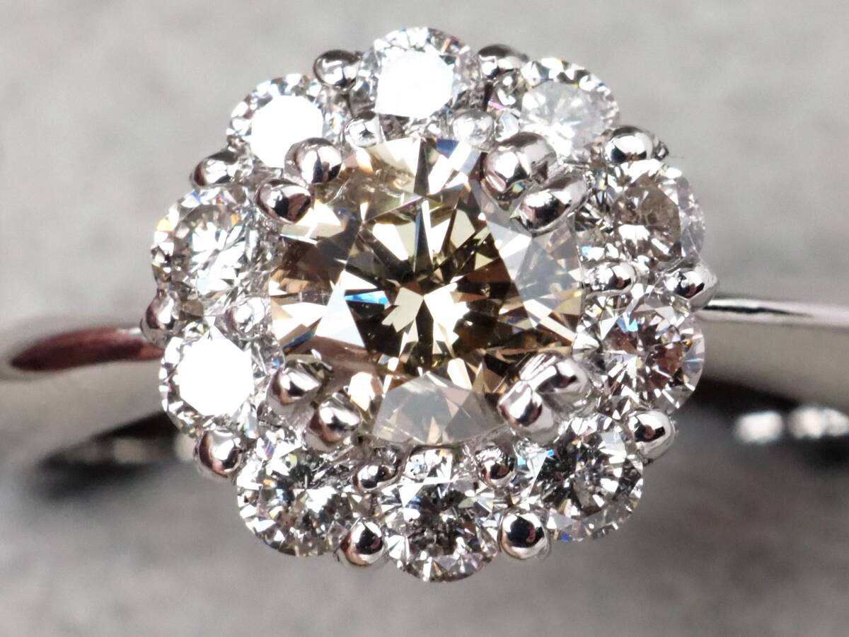 Yahoo!オークション - 【5422P】Pt900 天然ダイヤモンド 0.59ct/0.50ct...