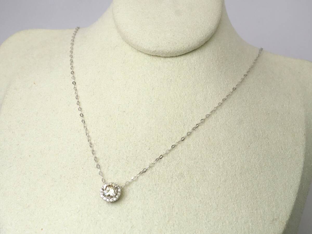 Yahoo!オークション - 【5436E】K18WG 天然ダイヤモンド 0.45ct/0.08ct...