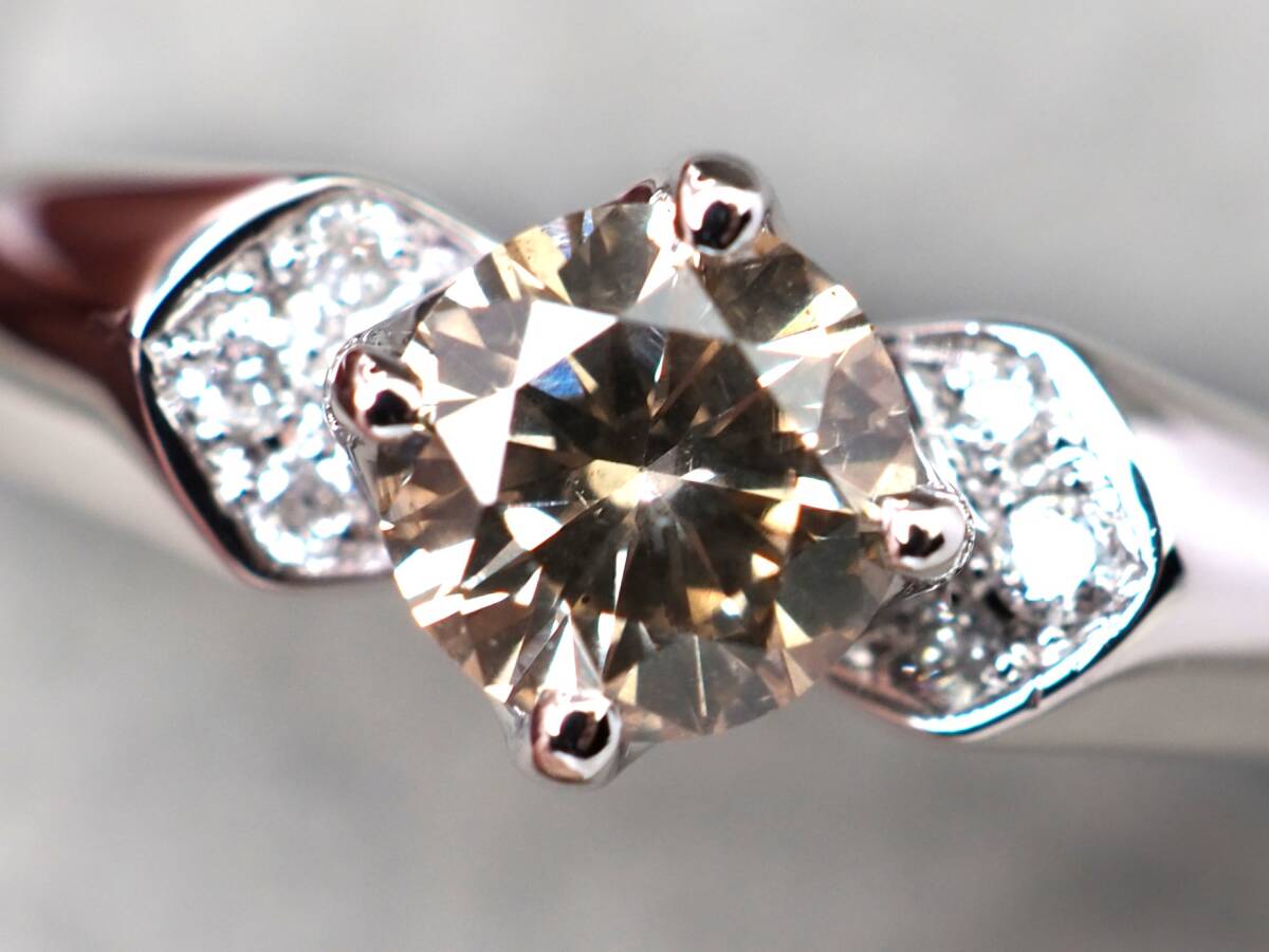 Yahoo!オークション - 【5492E】Pt900 天然ダイヤモンド 0.55ct/0.05ct...