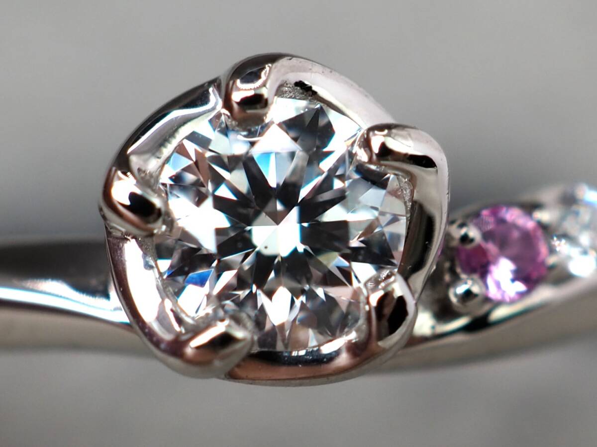 Yahoo!オークション - 【5525M】Pt950 上質 天然ダイヤモンド 0.21ct/0...